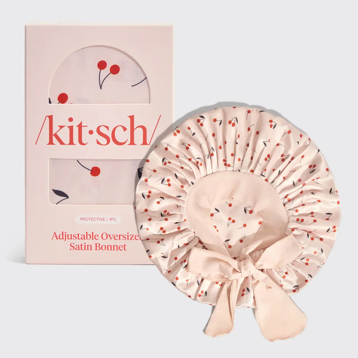Kitsch Adjustable Oversized Satin Bonnet - Cherry Print – The Paper ...