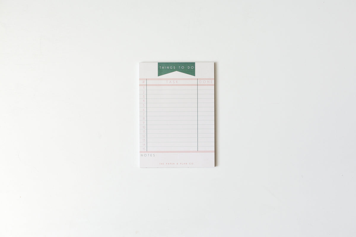 Things to Do Notepad – The Paper & Plan Co