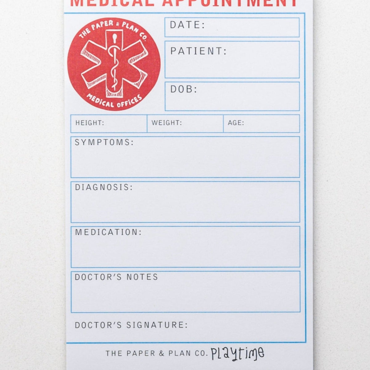 Playtime Pad®️ - Medical Appointment Pad – The Paper & Plan Co