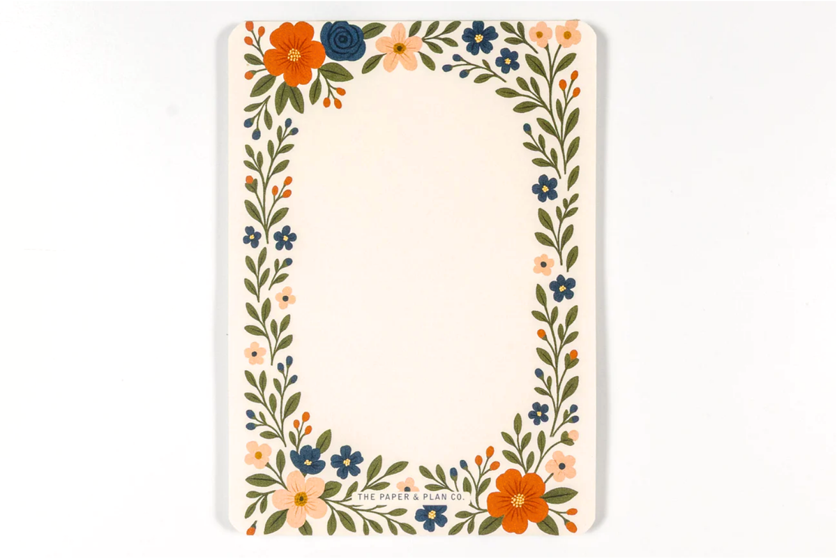Floral Border Notepad – The Paper & Plan Co